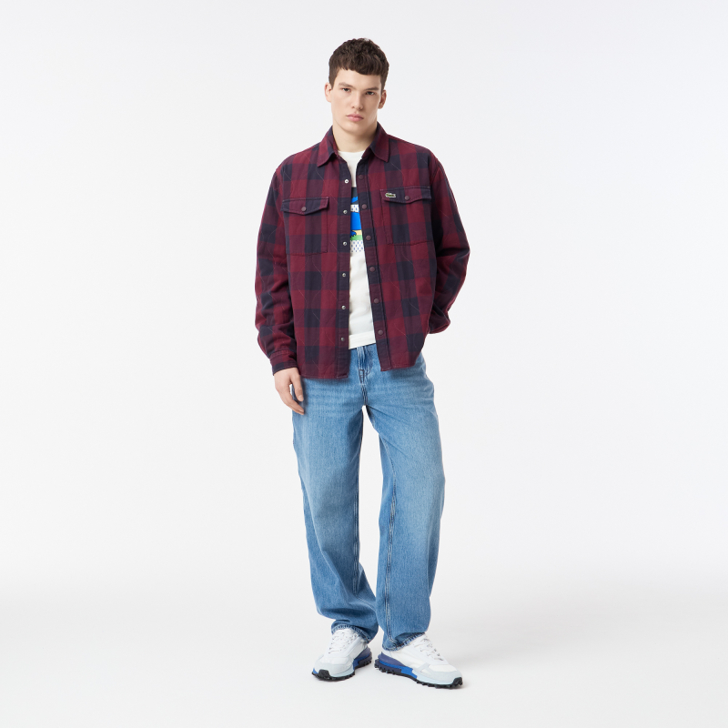 Мужская рубашка Lacoste Relaxed Fit #CH2520 BZD-бордовый | Интернет ...